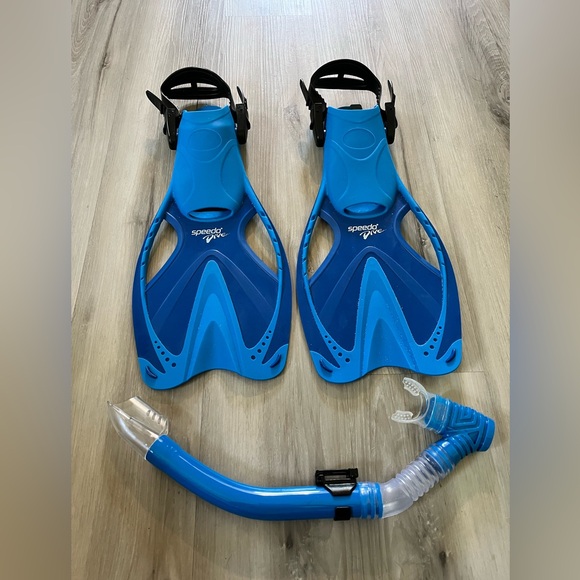Speedo | Swim | Speedo Dive Jr Snorkel Flipper Fins Set Size Lxl Kids 4 ...